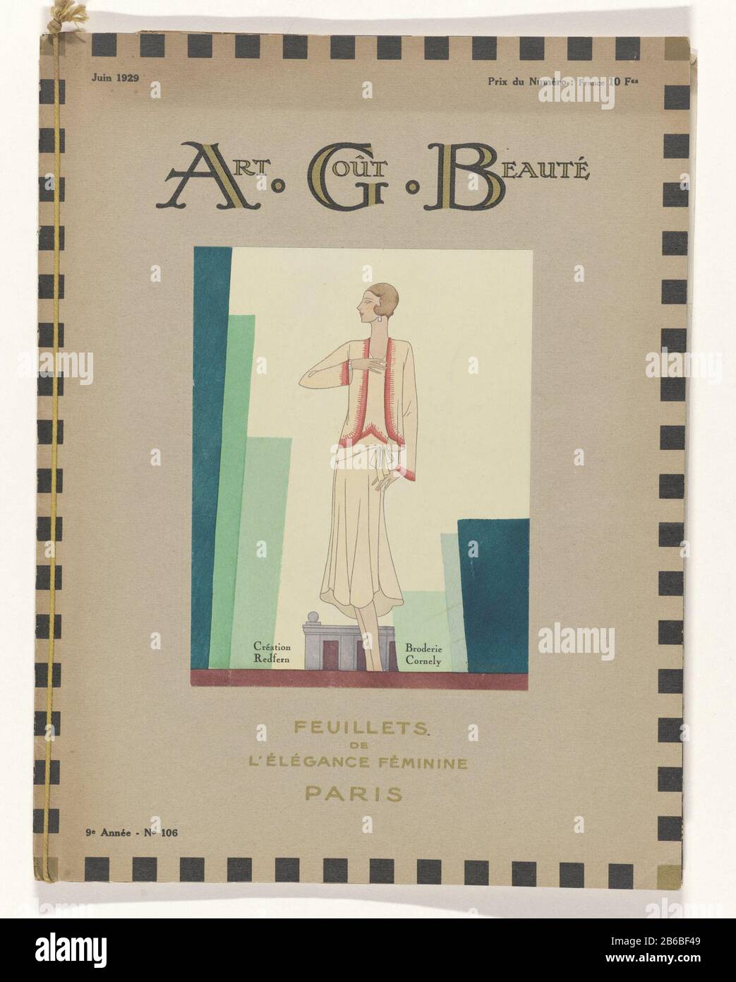 Cover of the fashion magazine Art-Gout-Beauté (1920-1933), in June 1929 ...