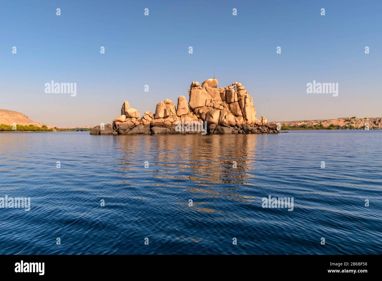 Rocks submerged into the Nile at Aswan, Egypt Stock Photo - Alamy