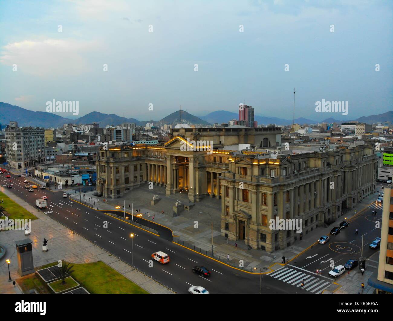 Peruvian courthouse in Lima Peru photo taken from the sky with a drone ...
