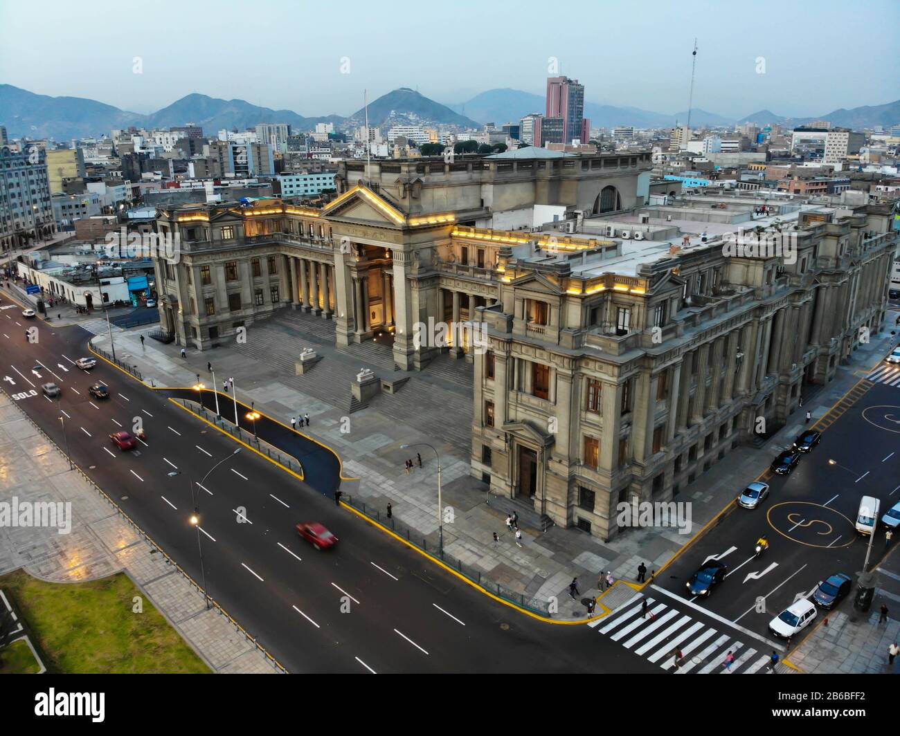 Peruvian courthouse in Lima Peru photo taken from the sky with a drone ...