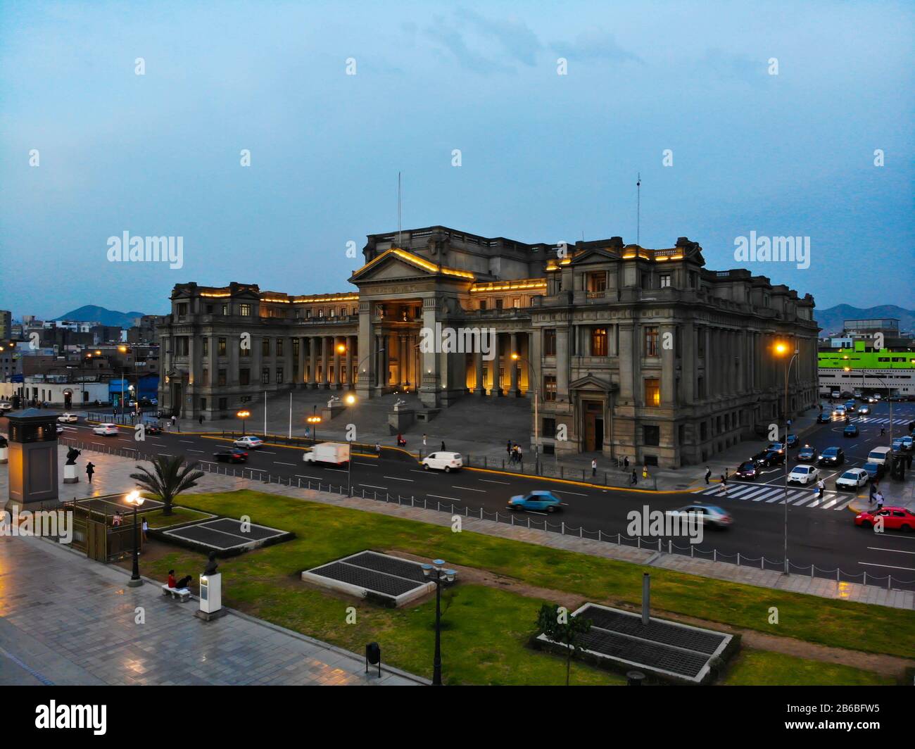 Peruvian courthouse in Lima Peru photo taken from the sky with a drone ...
