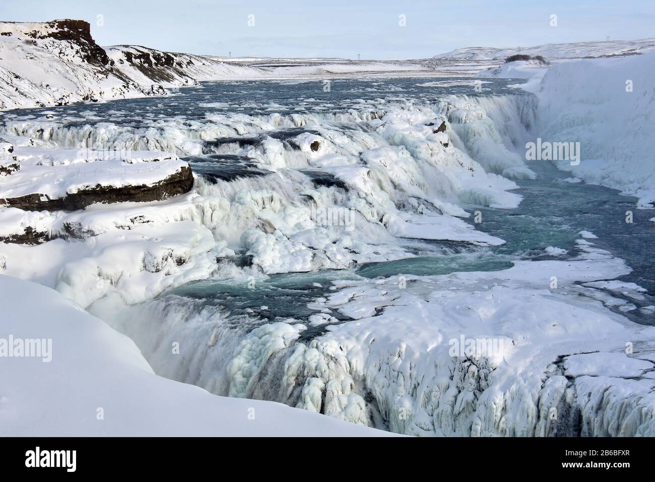 Gullfoss, frozen waterfalls, Iceland, Ísland, Europe Stock Photo - Alamy