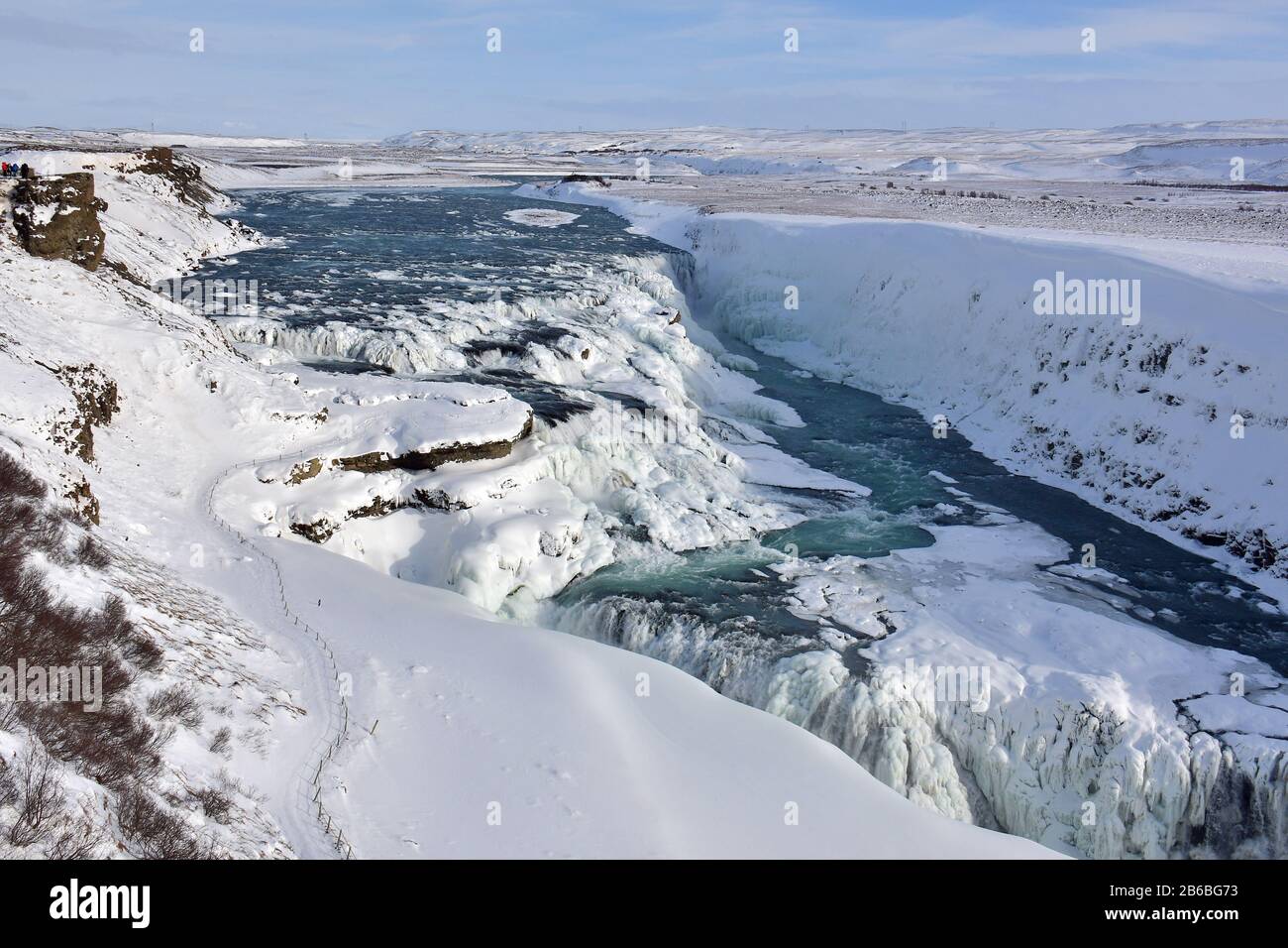 Gullfoss, frozen waterfalls, Iceland, Ísland, Europe Stock Photo - Alamy