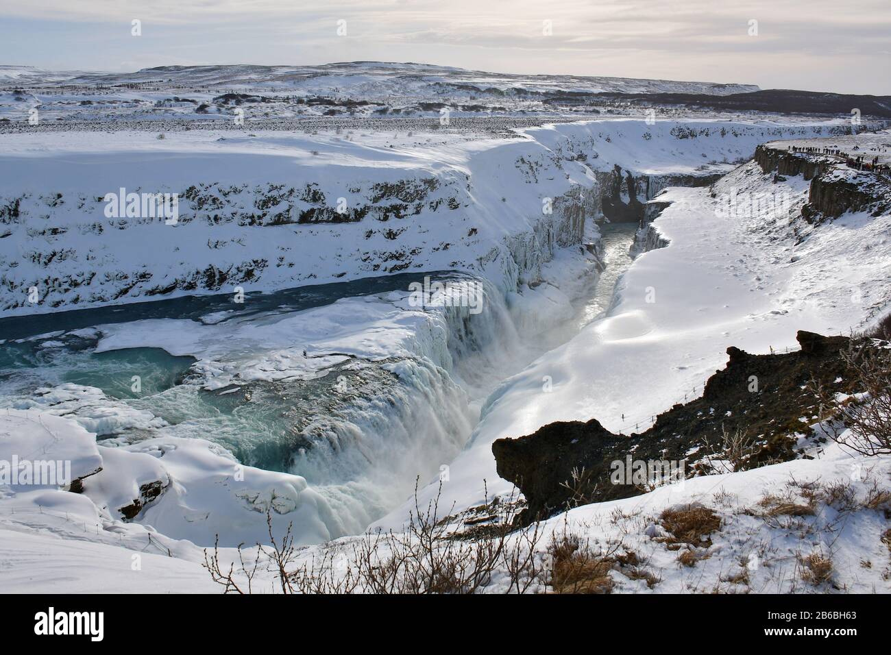 Gullfoss, frozen waterfalls, Iceland, Ísland, Europe Stock Photo - Alamy