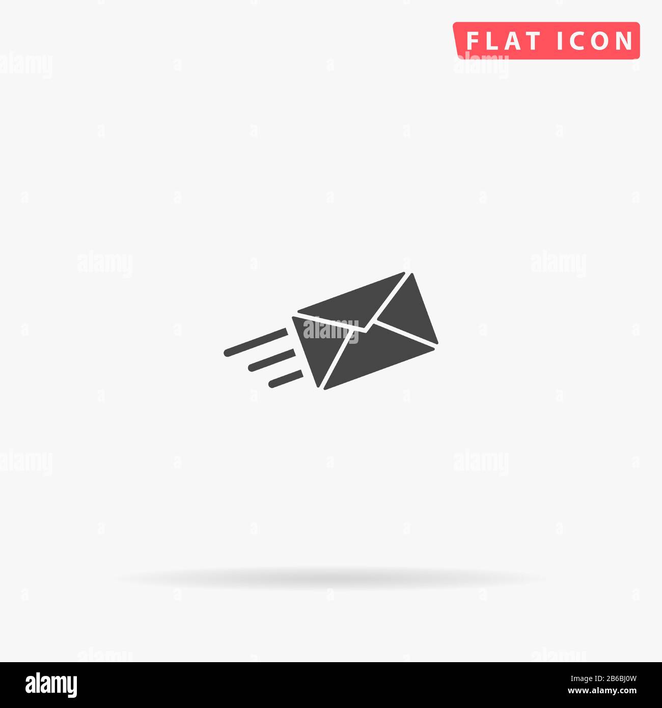 Letter Mail flat vector icon. Glyph style sign. Simple hand drawn ...