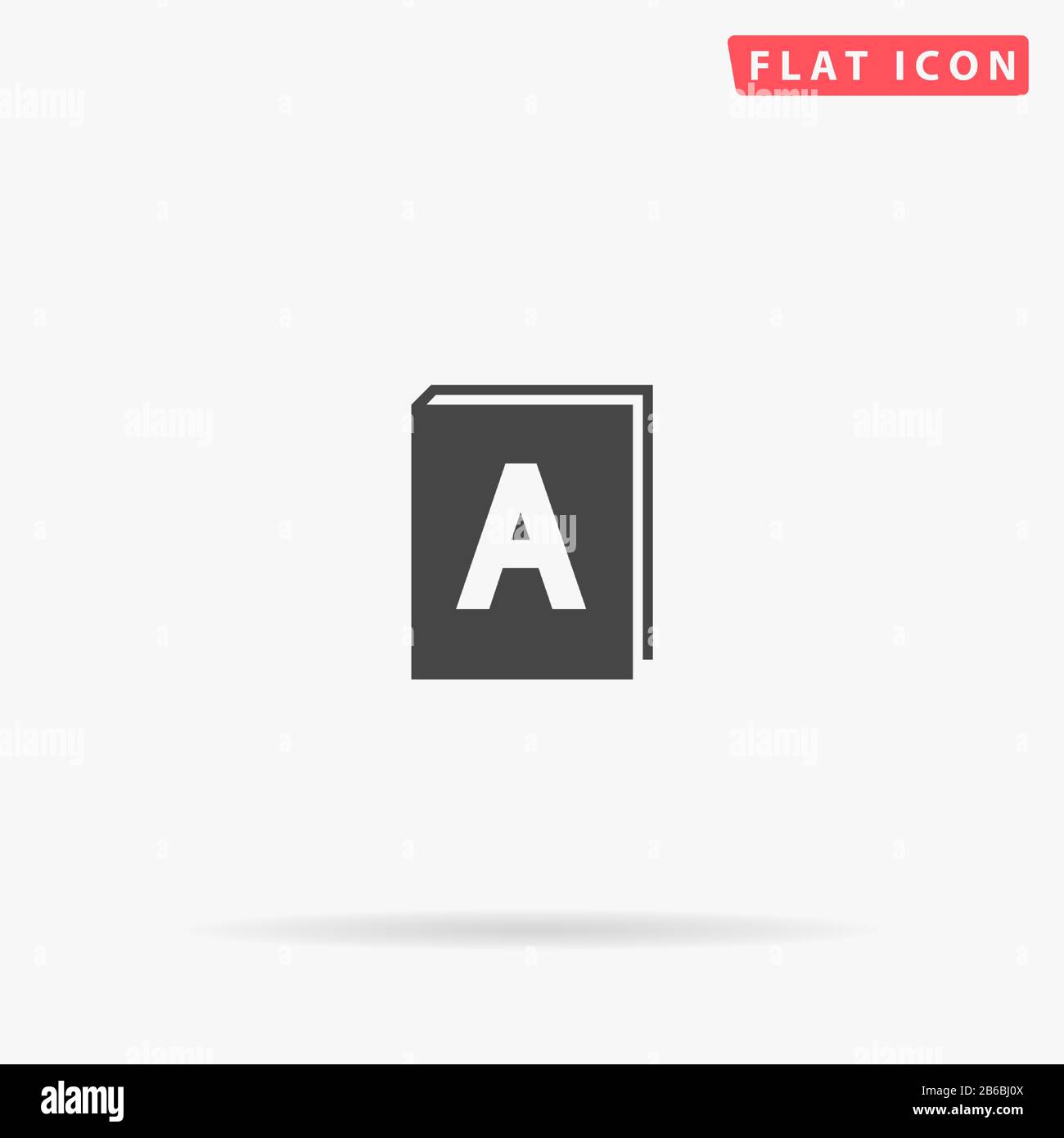 Alphabet Book flat vector icon. Glyph style sign. Simple hand drawn ...