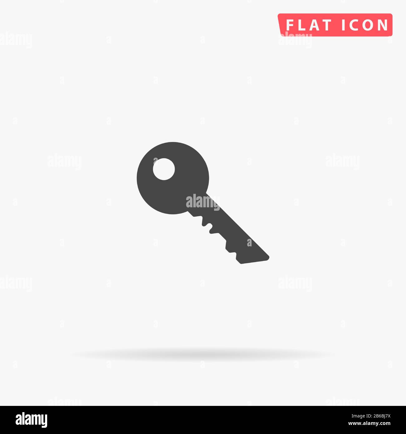 Key flat vector icon. Glyph style sign. Simple hand drawn illustrations ...