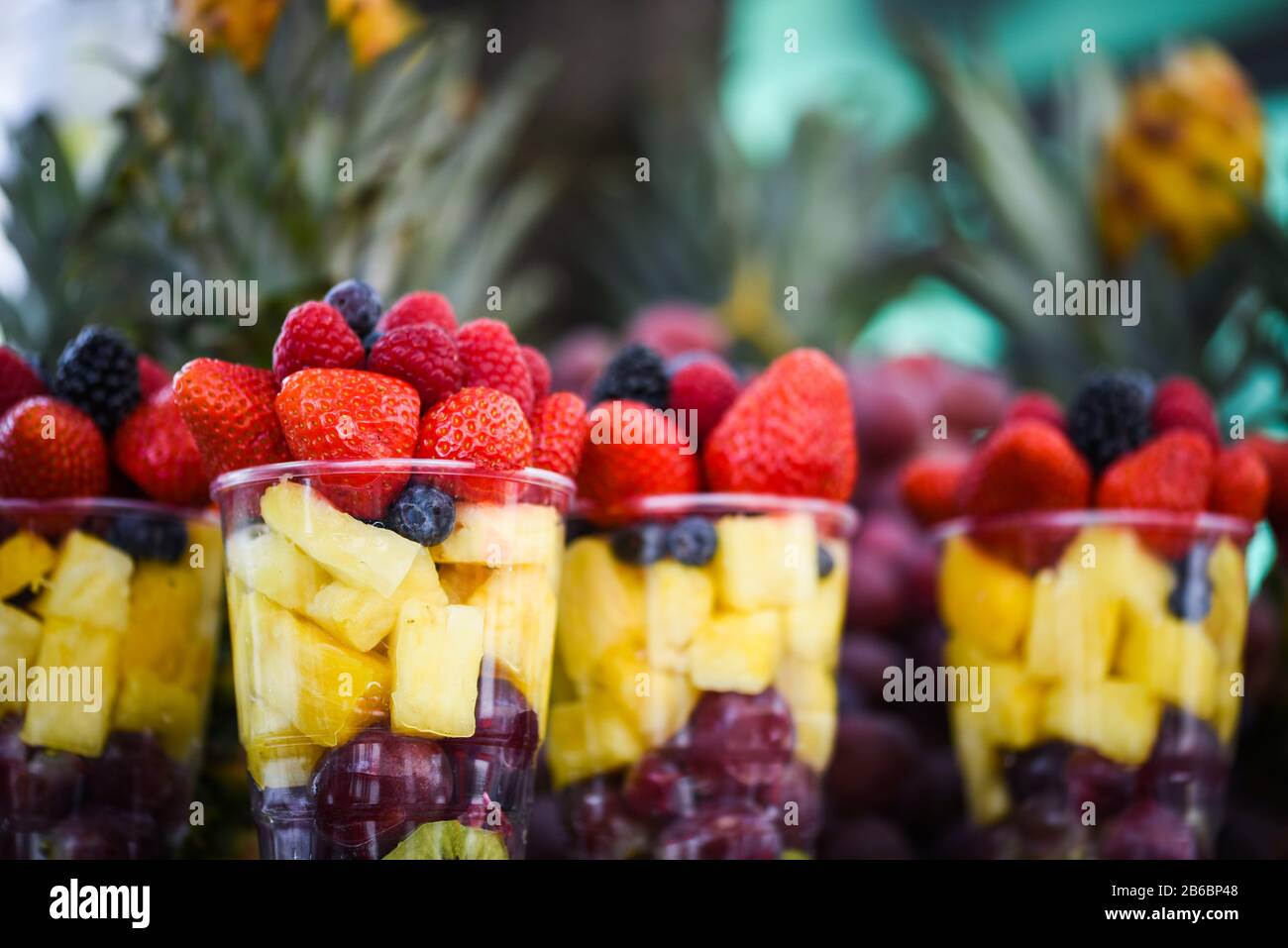 mix fresh fruits within the glass Stock Photo - Alamy
