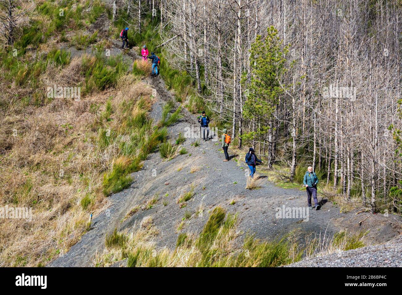 MONTE SOMMA, ITALY - MARCH 1, 2020 - Challenging hiking which leads to ...