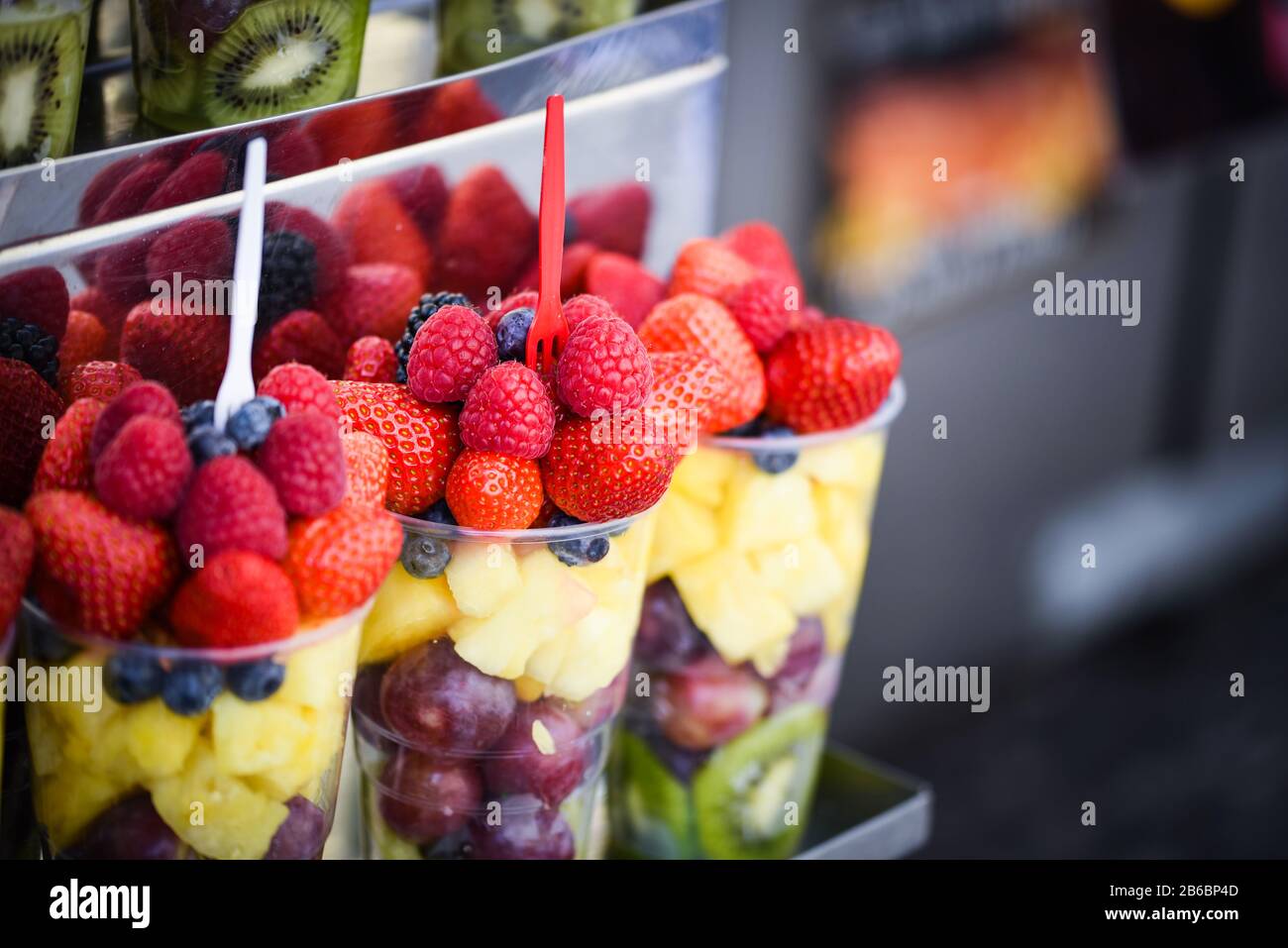 mix fresh fruits within the glass Stock Photo - Alamy