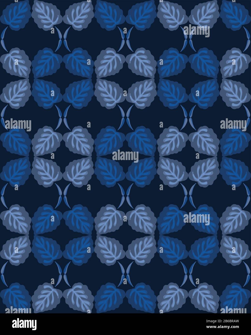 Dark classic blue simple watercolor leaf stripe. Vector texture ...