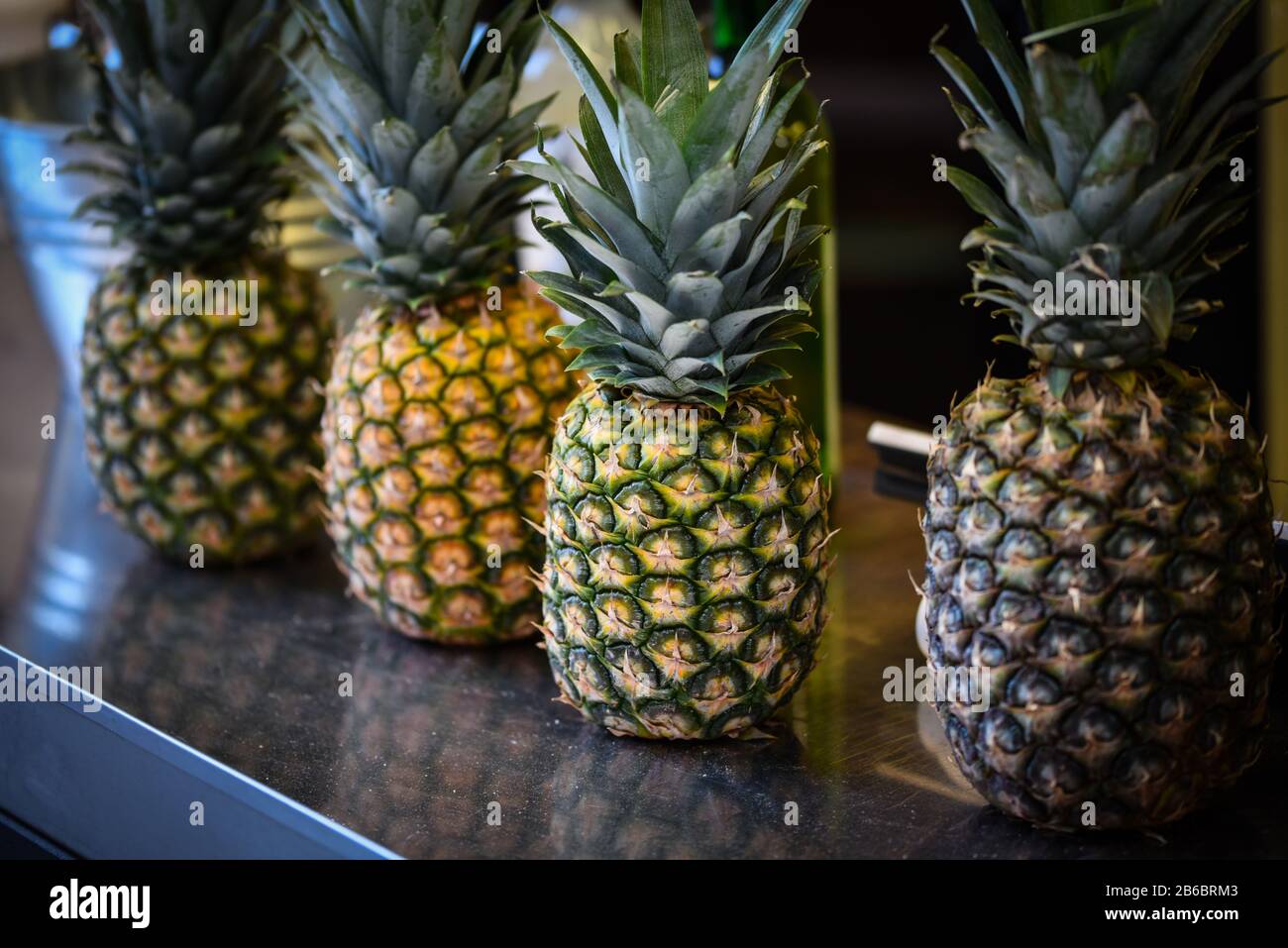 fresh pineapple close up view Stock Photo - Alamy