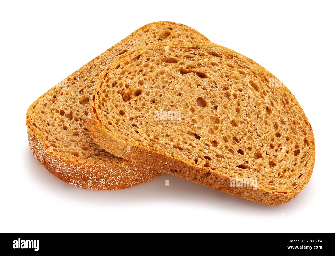 sliced brown bread path isolated on white Stock Photo - Alamy