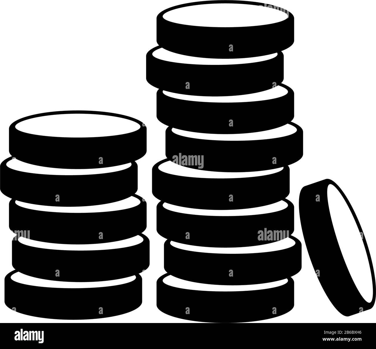 Stack of Coins, Money, Cash. Flat Vector Icon illustration. Simple ...