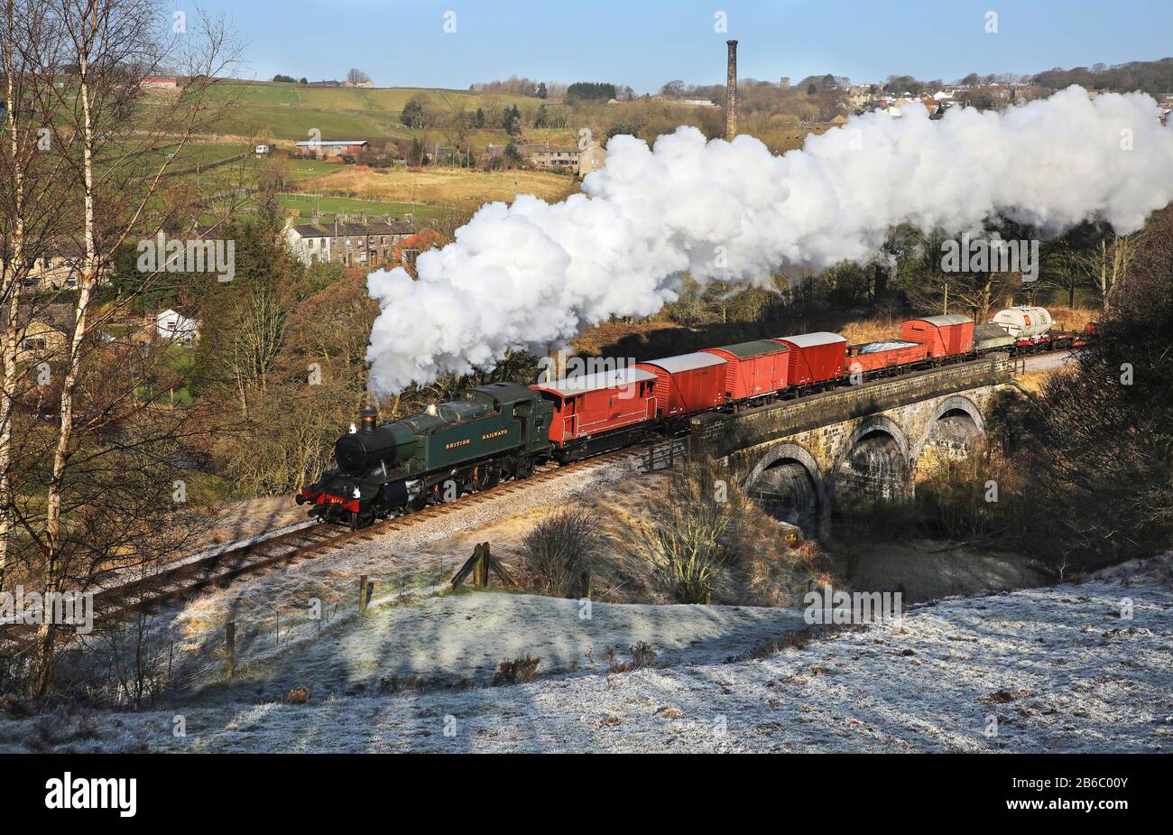 GWR Tank 4144 approaches Mytholmes tunnel with a freight service on the ...
