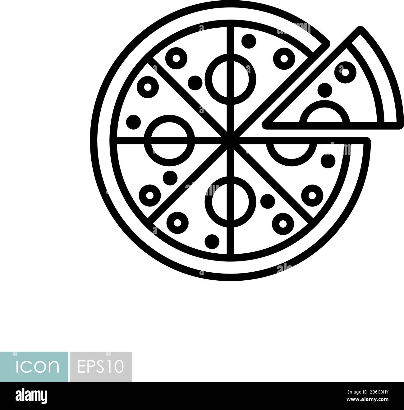 Pizza vector icon. Fast food sign. Graph symbol for cooking web site ...