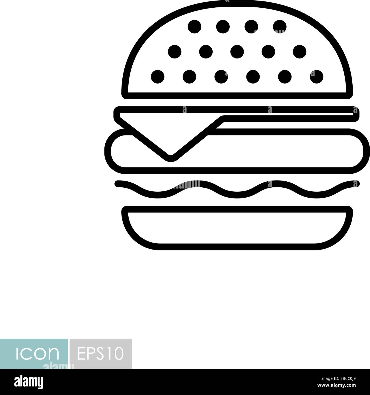 Burger vector icon. Fast food sign. Graph symbol for cooking web site ...