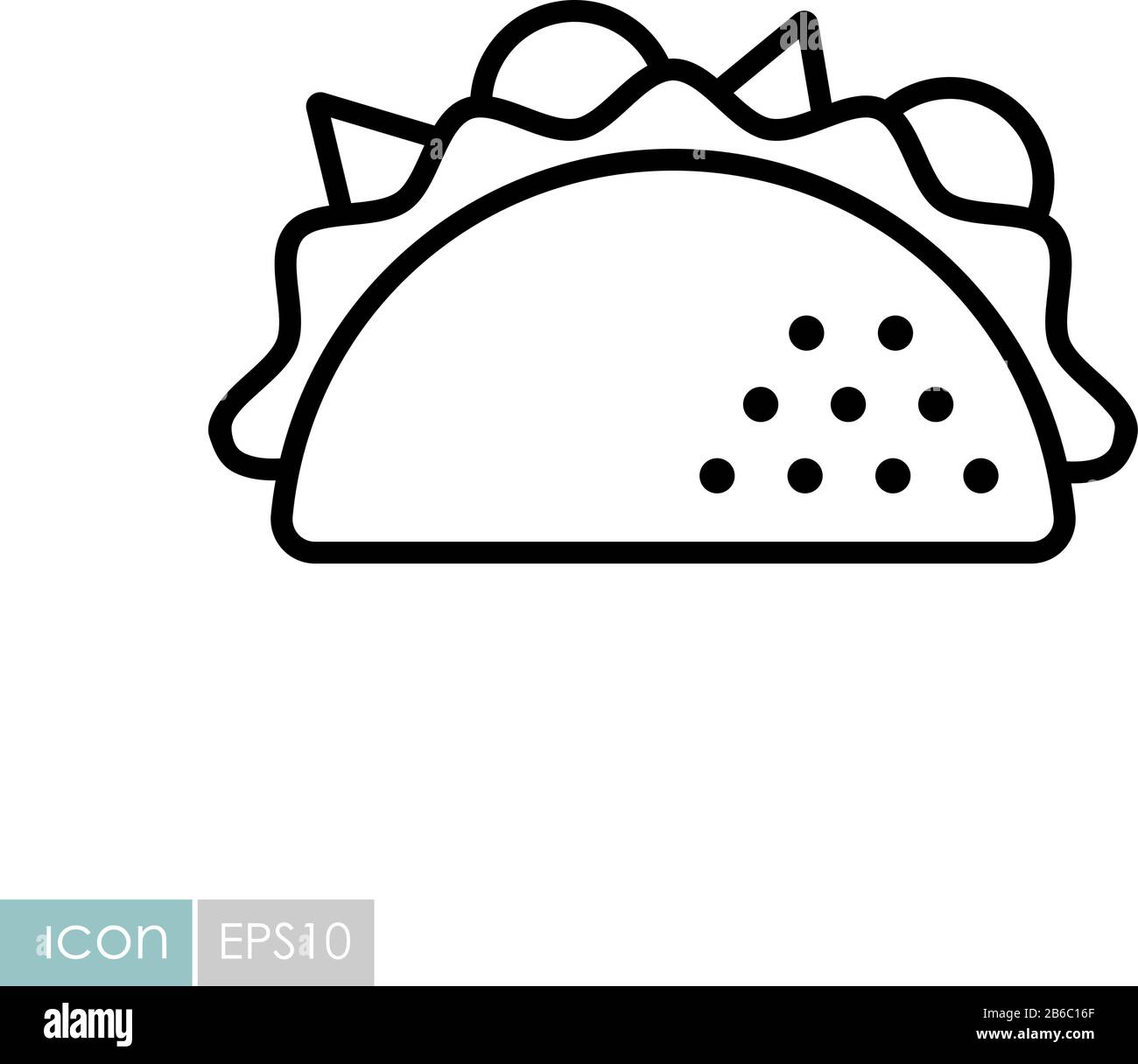 Taco vector icon. Fast food sign. Graph symbol for cooking web site and ...