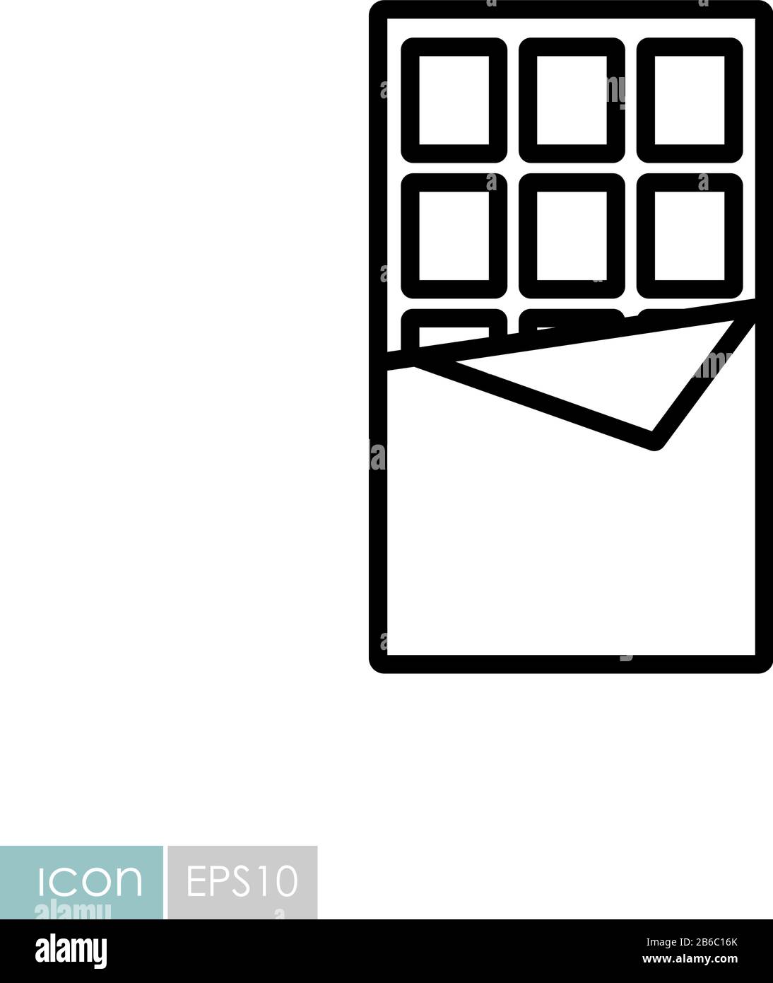 Chocolate bar vector icon. Fast food sign. Graph symbol for cooking web ...