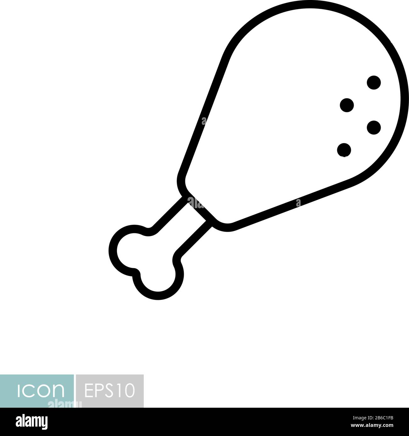 Chicken's leg vector icon. Fast food sign. Graph symbol for cooking web ...