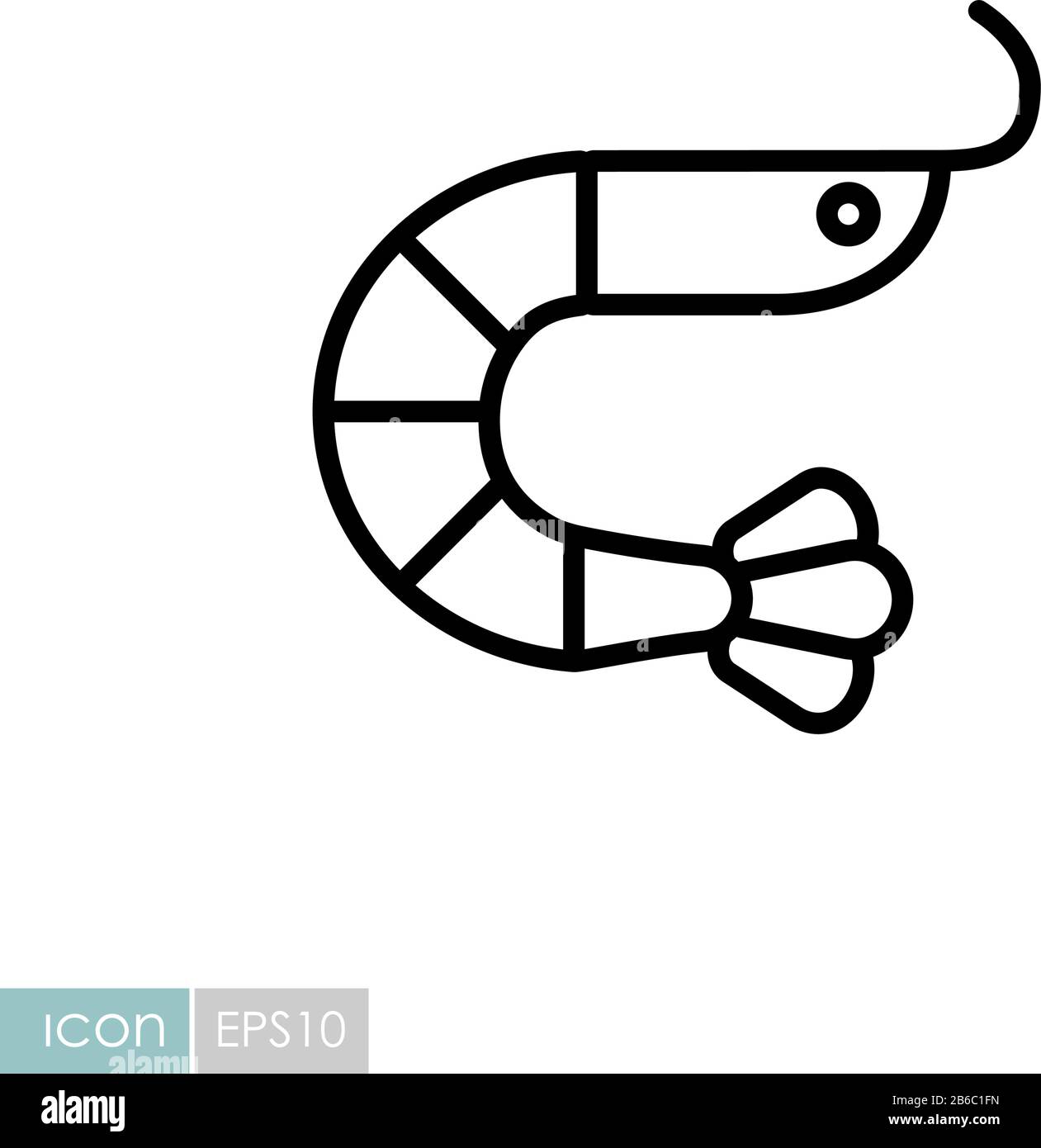 Shrimp vector seafood icon. Fast food sign. Graph symbol for cooking ...