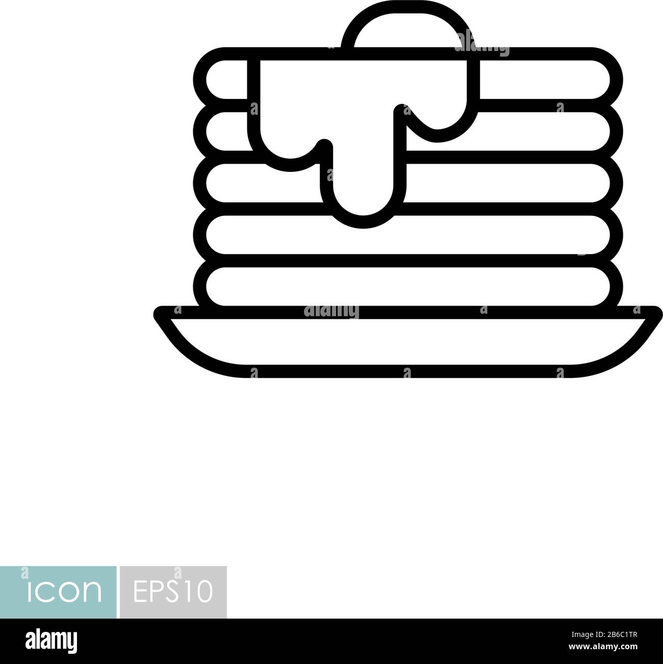 Pancake vector icon. Fast food sign. Graph symbol for cooking web site ...