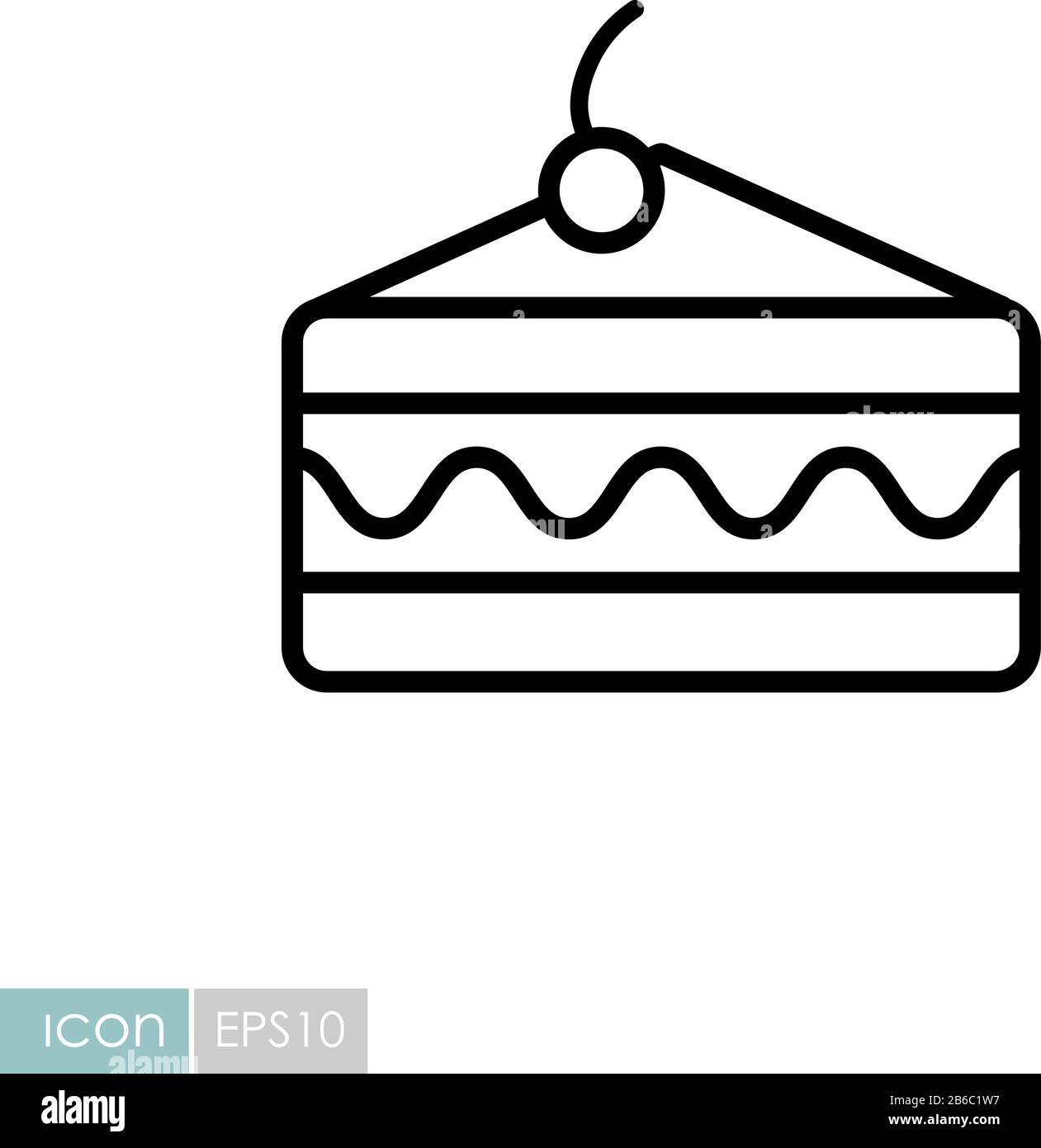 Piece of cake vector icon. Fast food sign. Graph symbol for cooking web ...