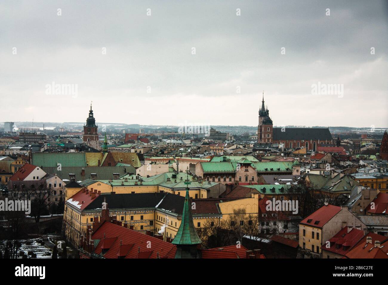 Krakow christmas market snow hi-res stock photography and images - Alamy