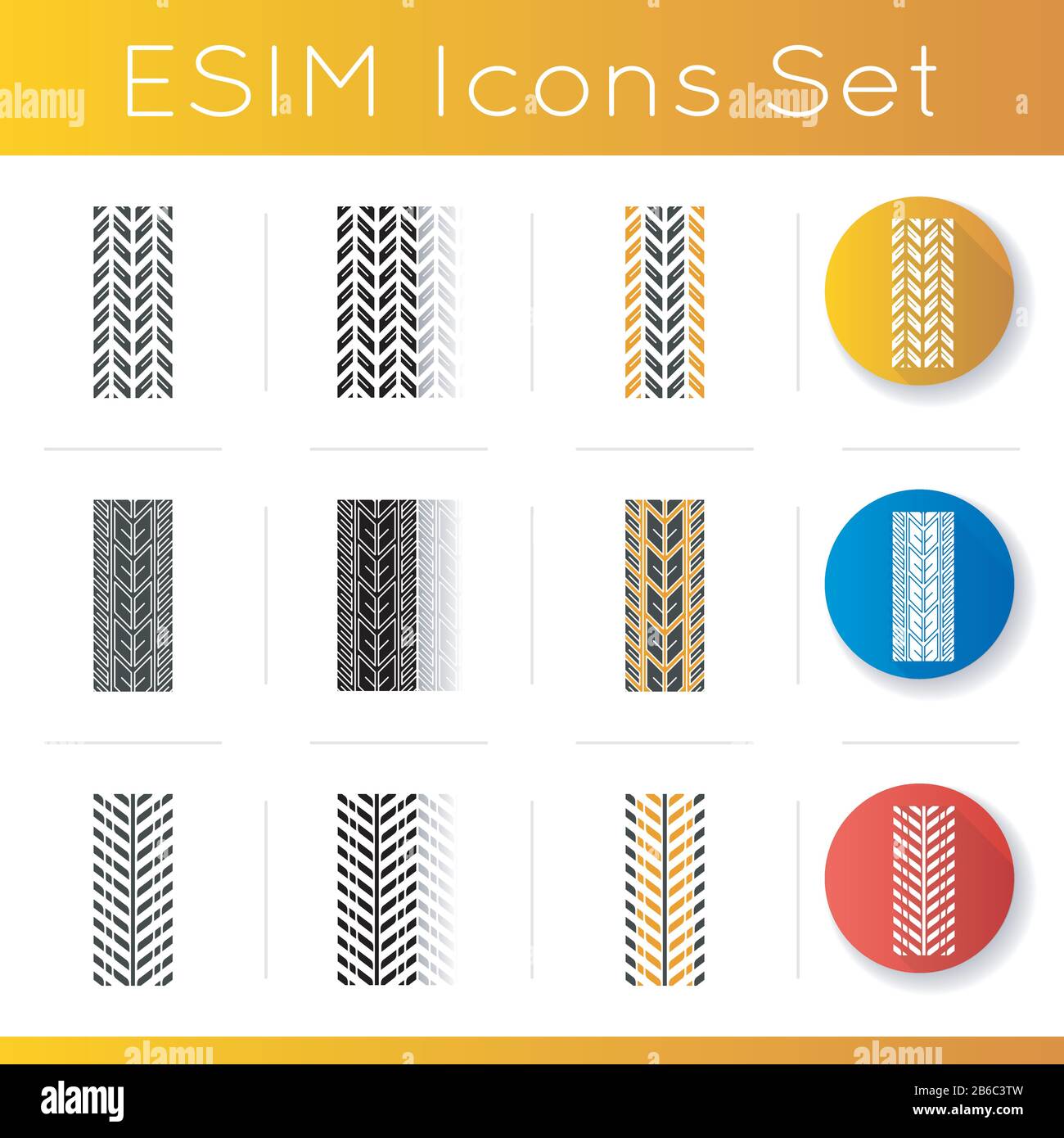 Tyre marks patterns Stock Vector Images - Alamy