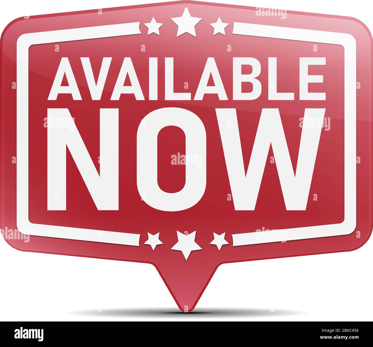 Available now glossy bubble, vector illustration on a white background ...