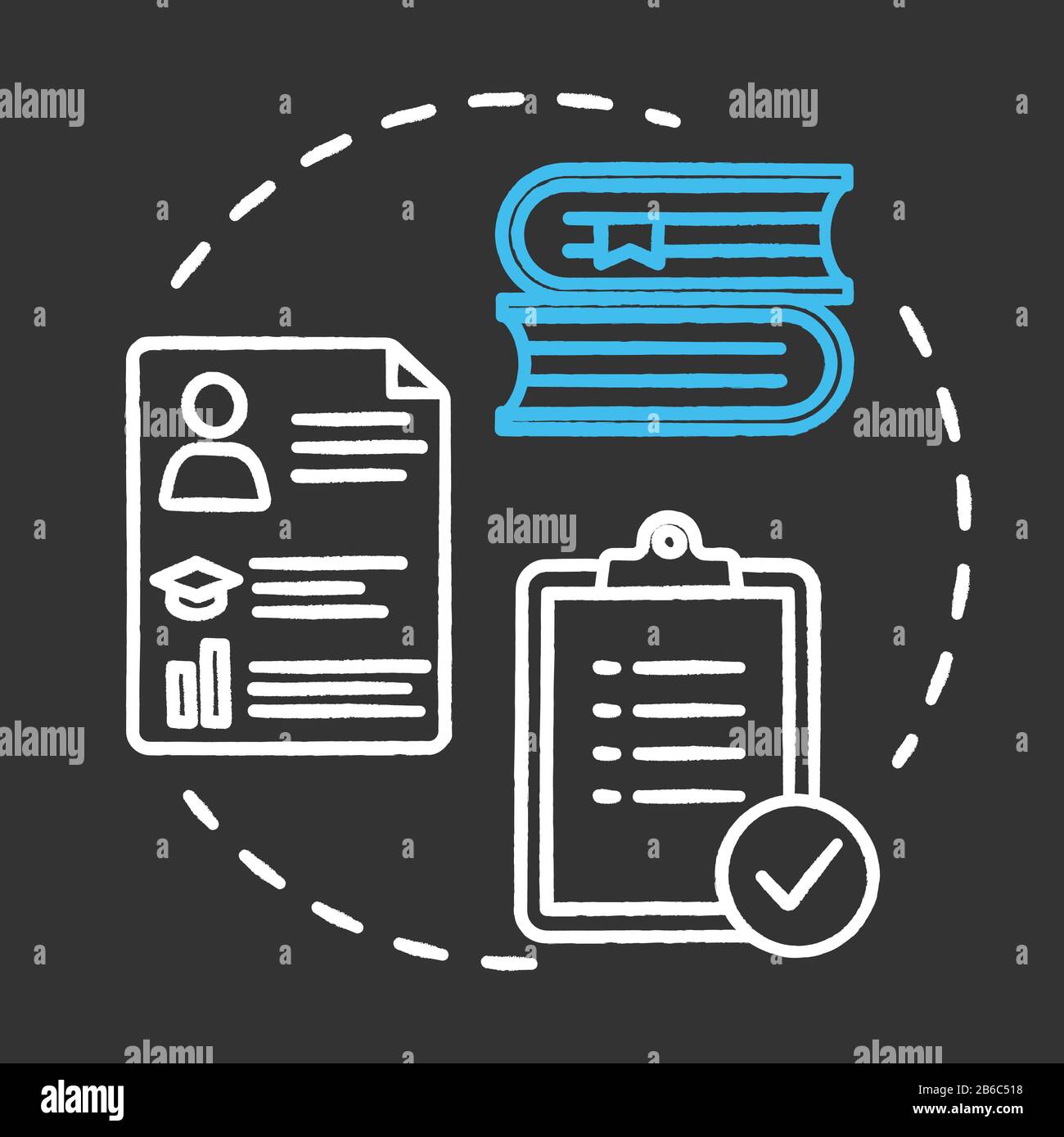Individual program chalk RGB color concept icon. Academic studying ...