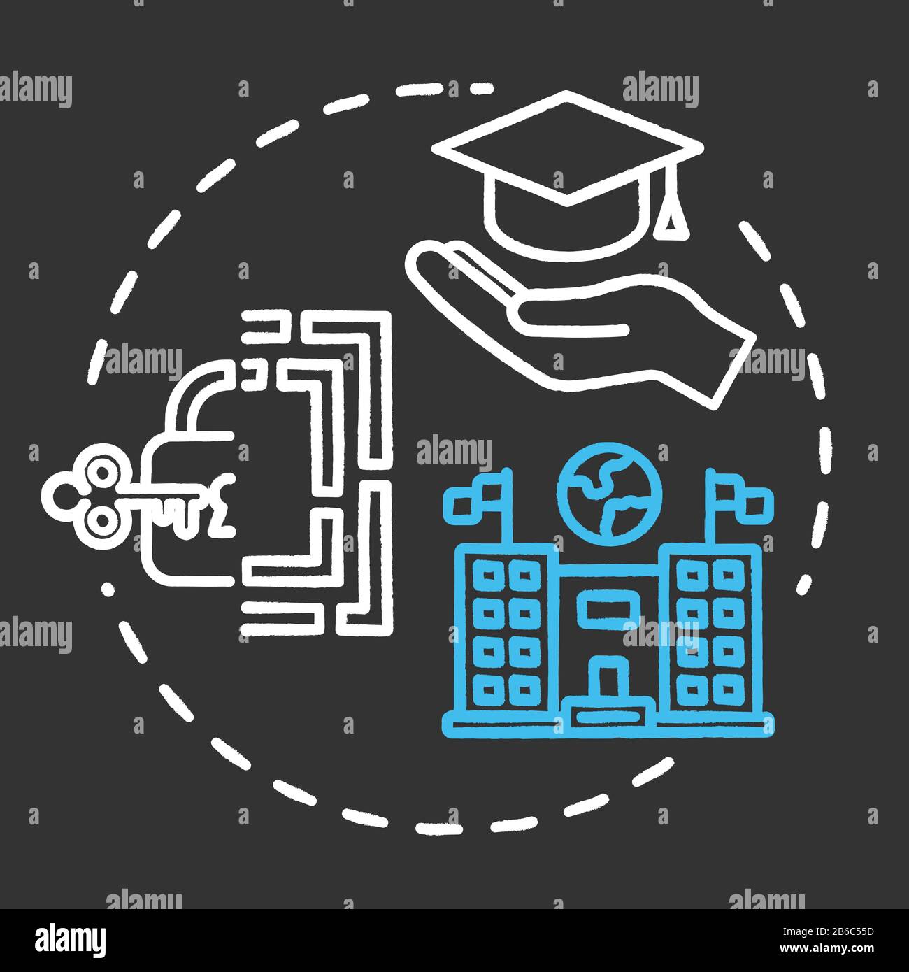 Affordable education chalk RGB color concept icon. College loan. Cheap ...