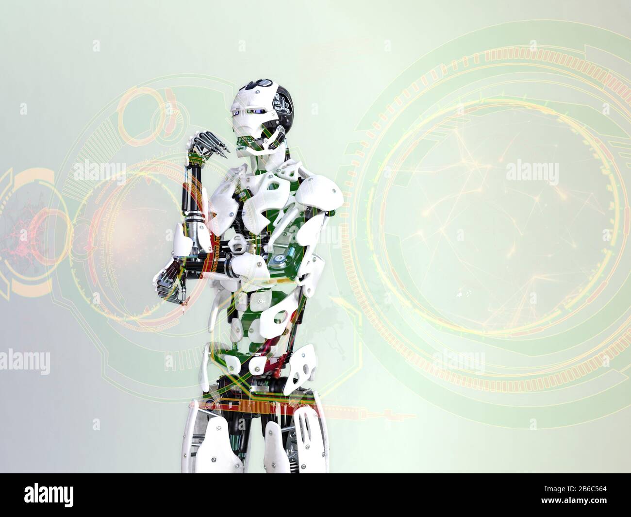 Robot that works with virtual display. Concept of reality reality or ...