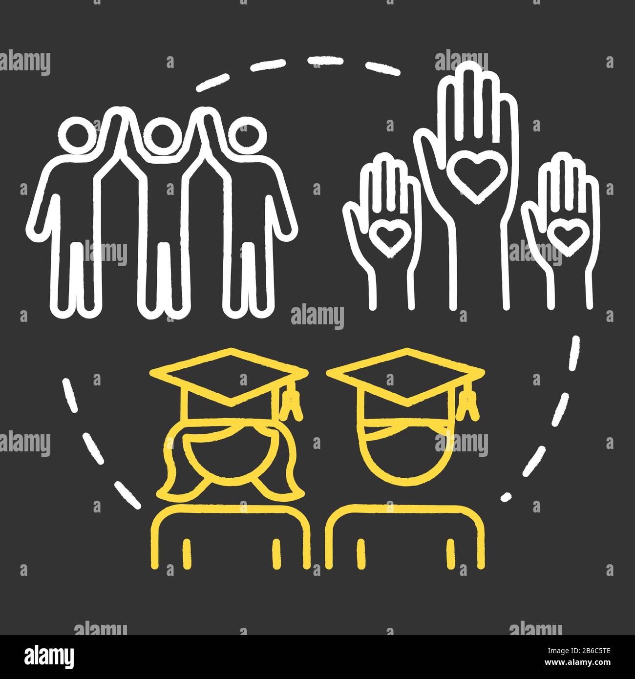 Equality chalk RGB color concept icon. Diverse community. College ...