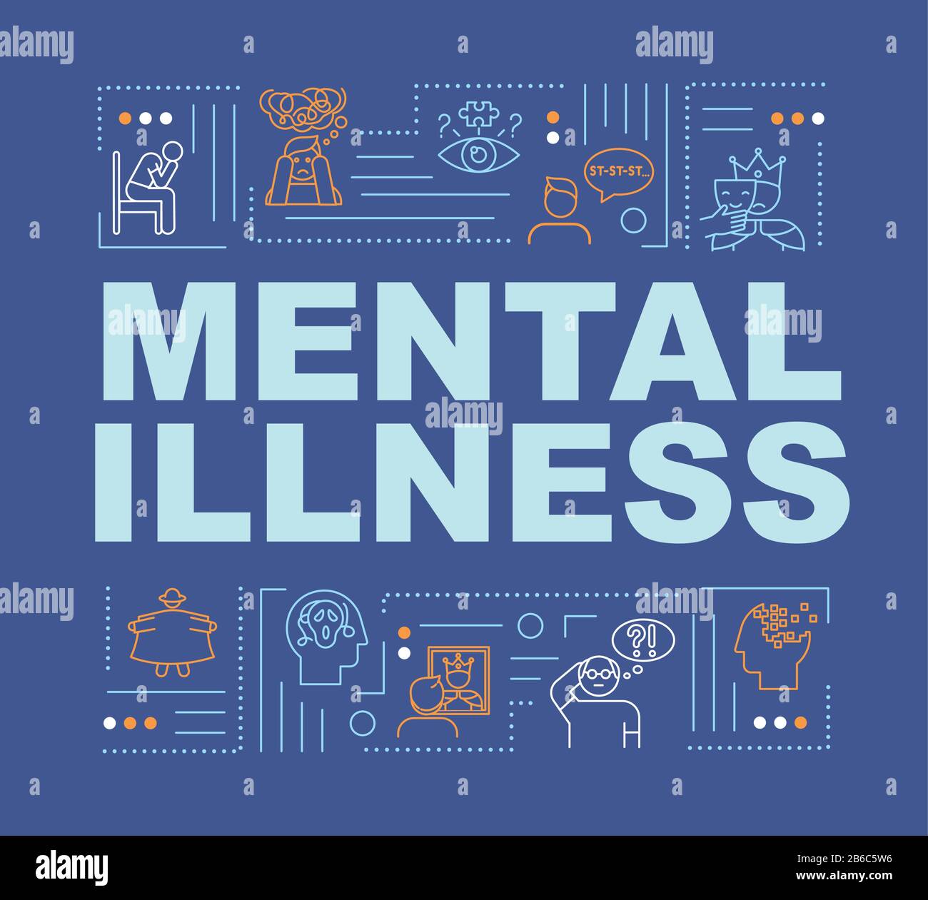Mental illness word concepts banner. Personality disorders. Depression ...