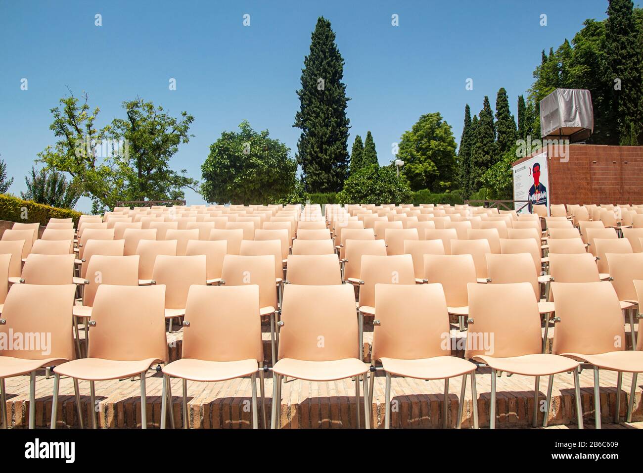 Empty summer theater concert auditorium hall without people at ...