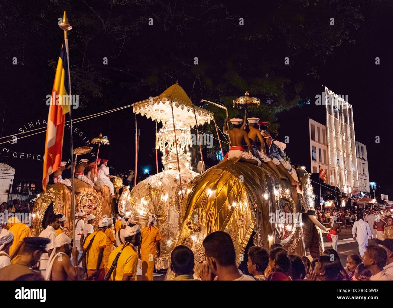 Kandy, Sri Lanka, Aug 2015: Elephant carrying the tooth ofr Buddha ...