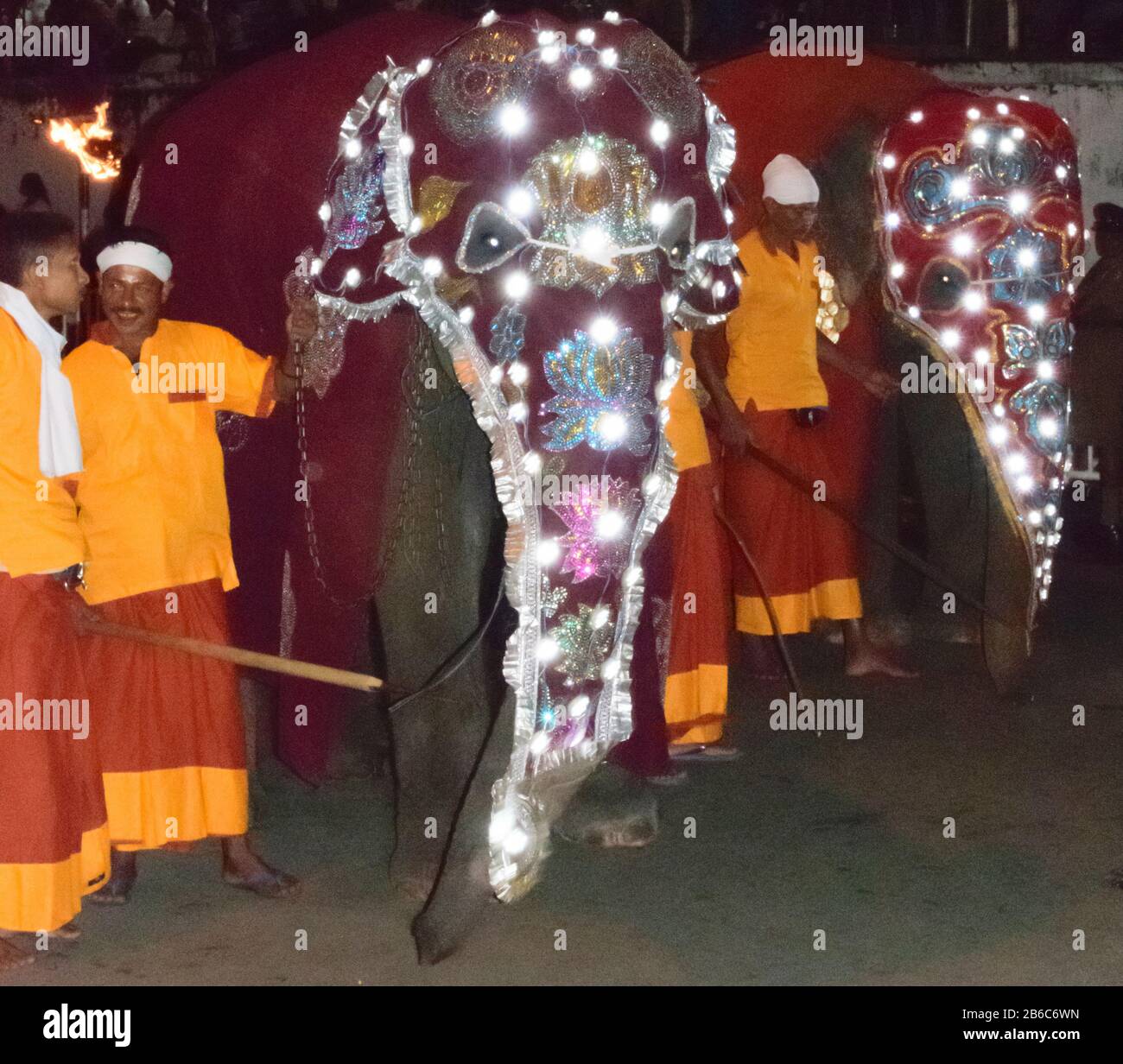 Kandy, Sri Lanka, Aug 2015: Elephant forming part of the procession ...
