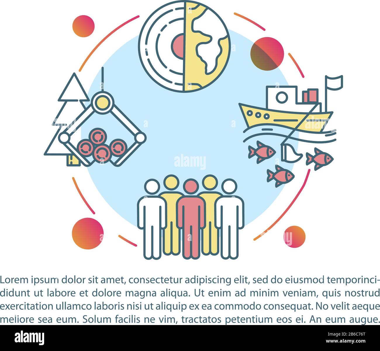 Overconsumption concept icon with text. Damage to global nature ...