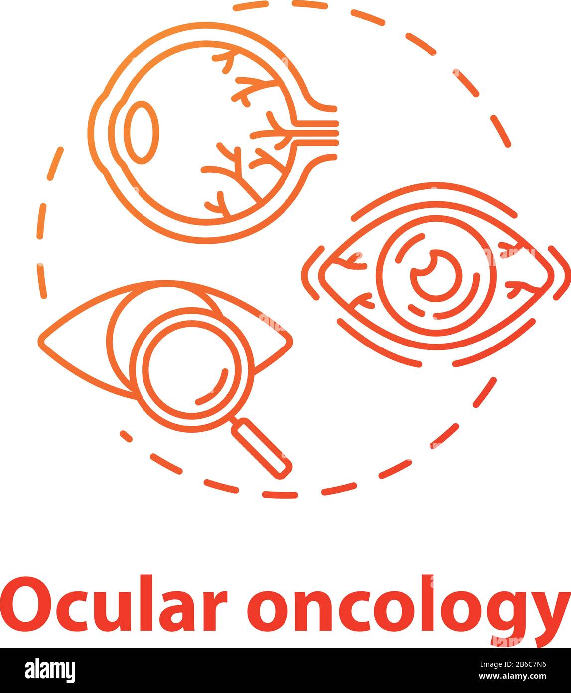 Ocular oncology concept icon. Eye neoplasm diagnosis and treatment ...