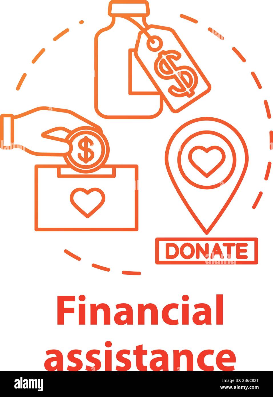 Financial assistance concept icon. Fundraising for treatment. Charity ...
