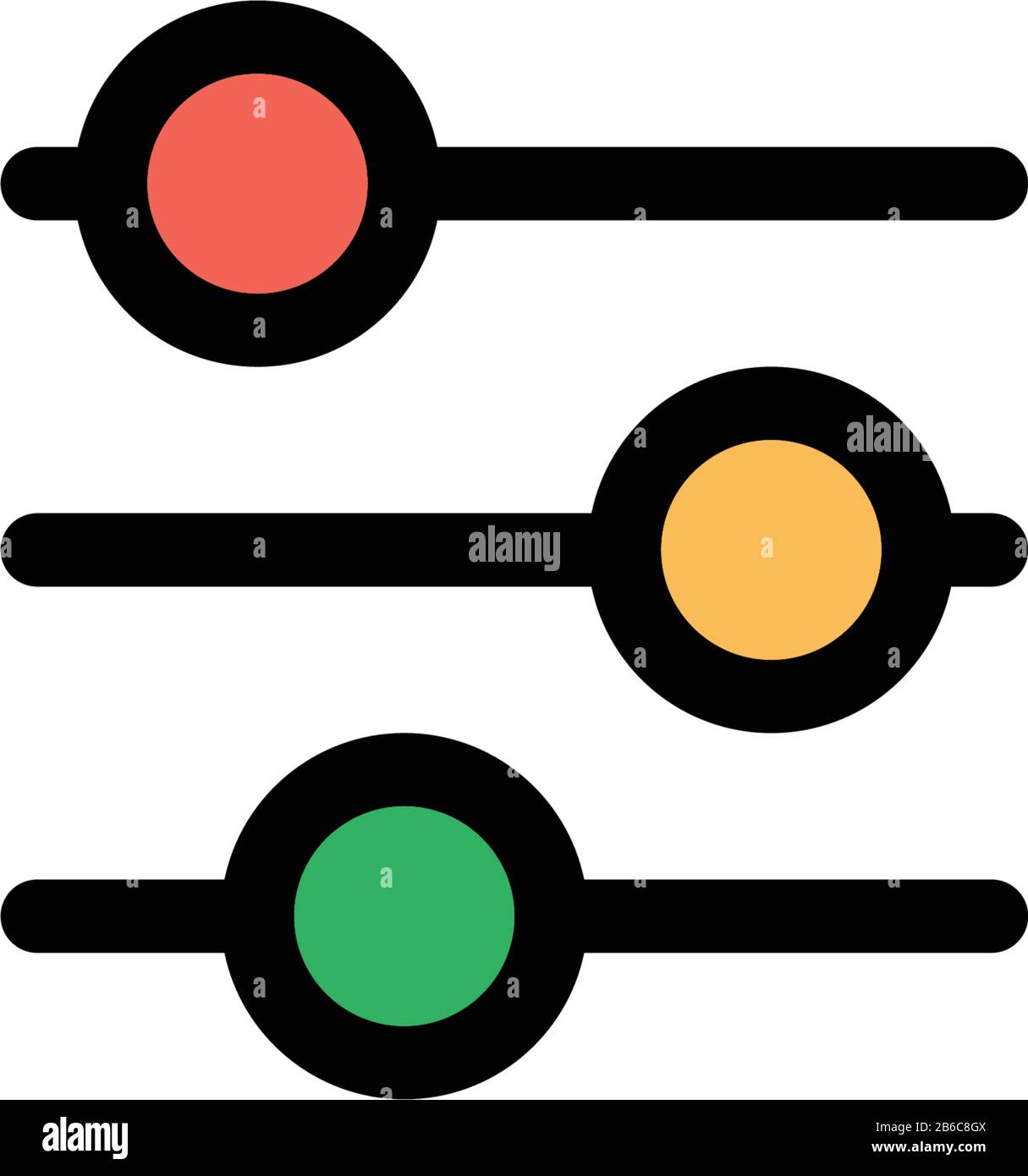 Colored Settings sliders, Filters vector icon. This icon use for admin ...