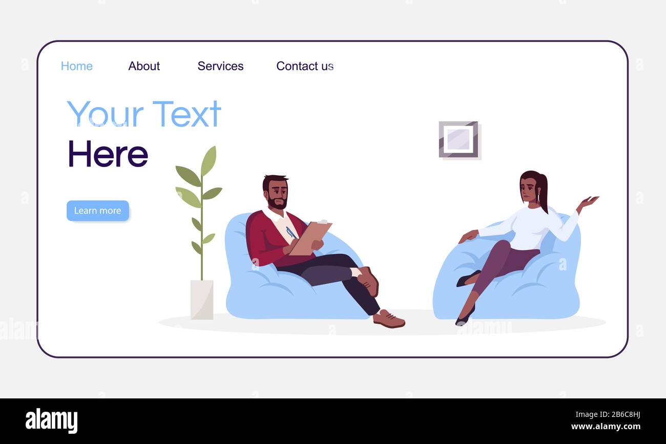 Therapy session landing page vector template. Individual appointment ...