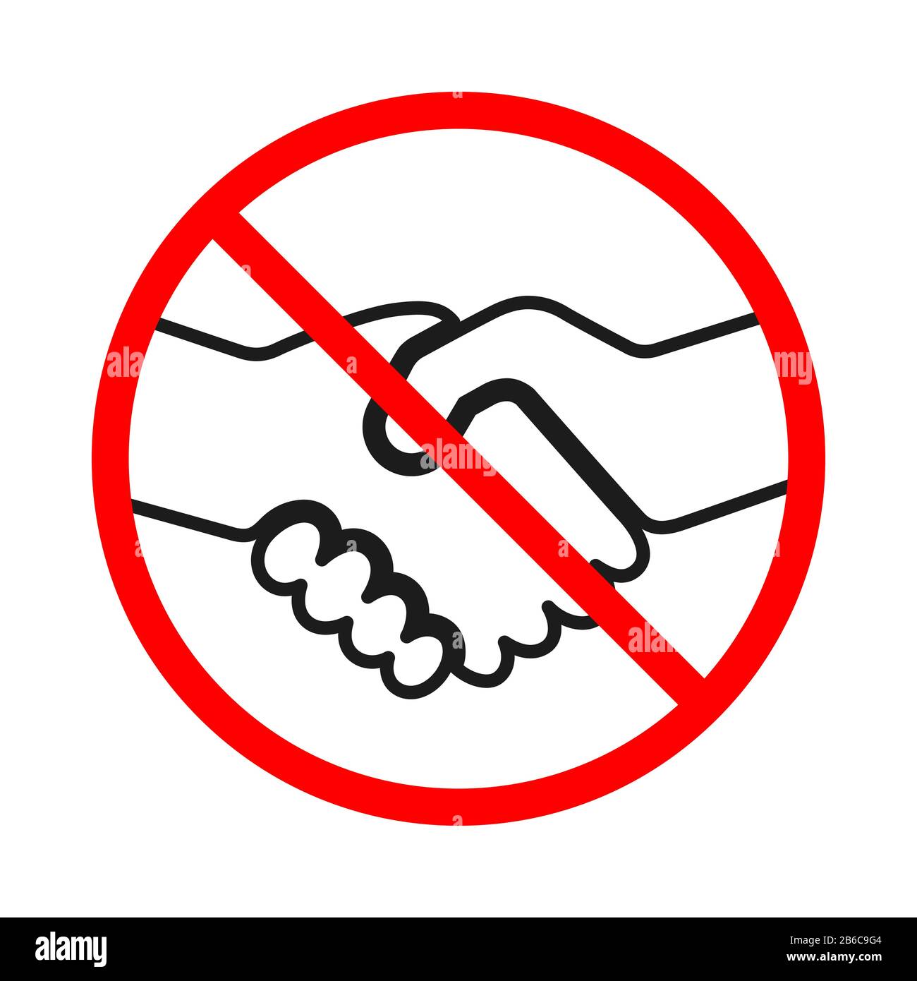 Handshake ban. Stop Handshake. Handshake forbidden vector sign. No ...