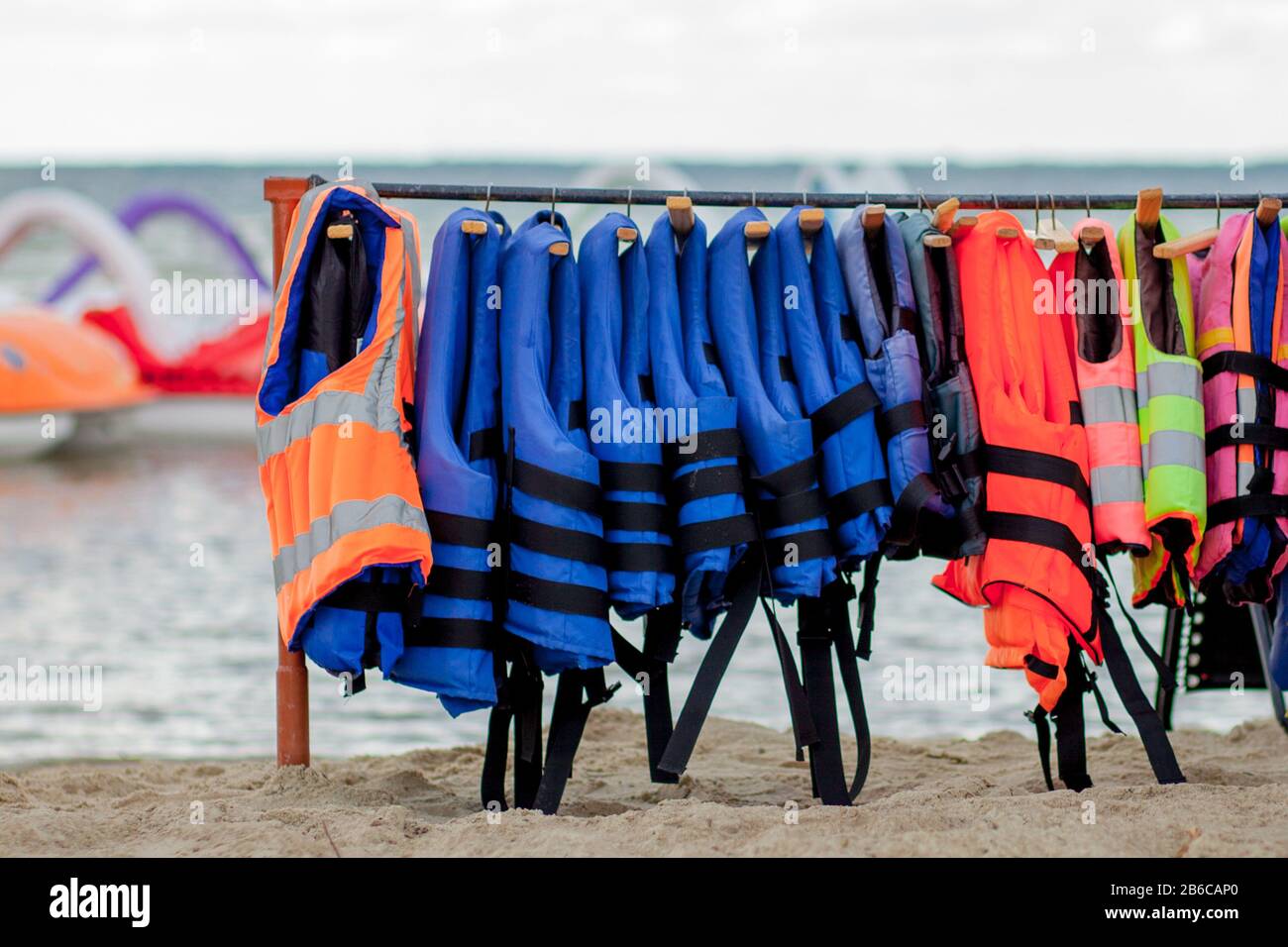 Safety equipment on beach life jacket hi-res stock photography and ...