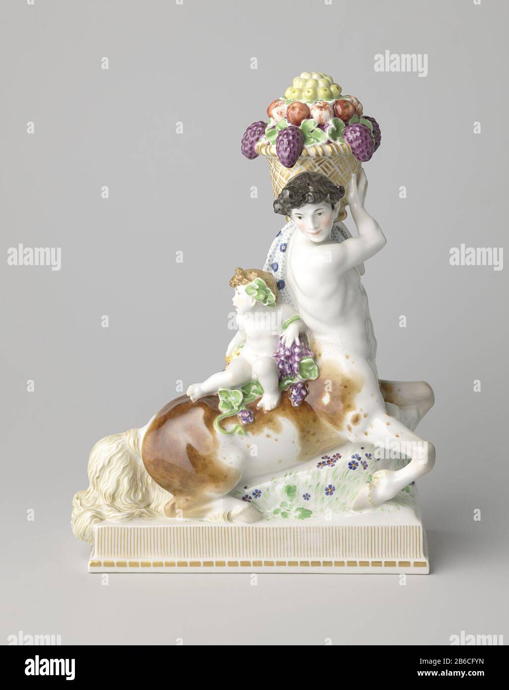 Image in the form of a centaur with a fruit basket, and a boy on his ...