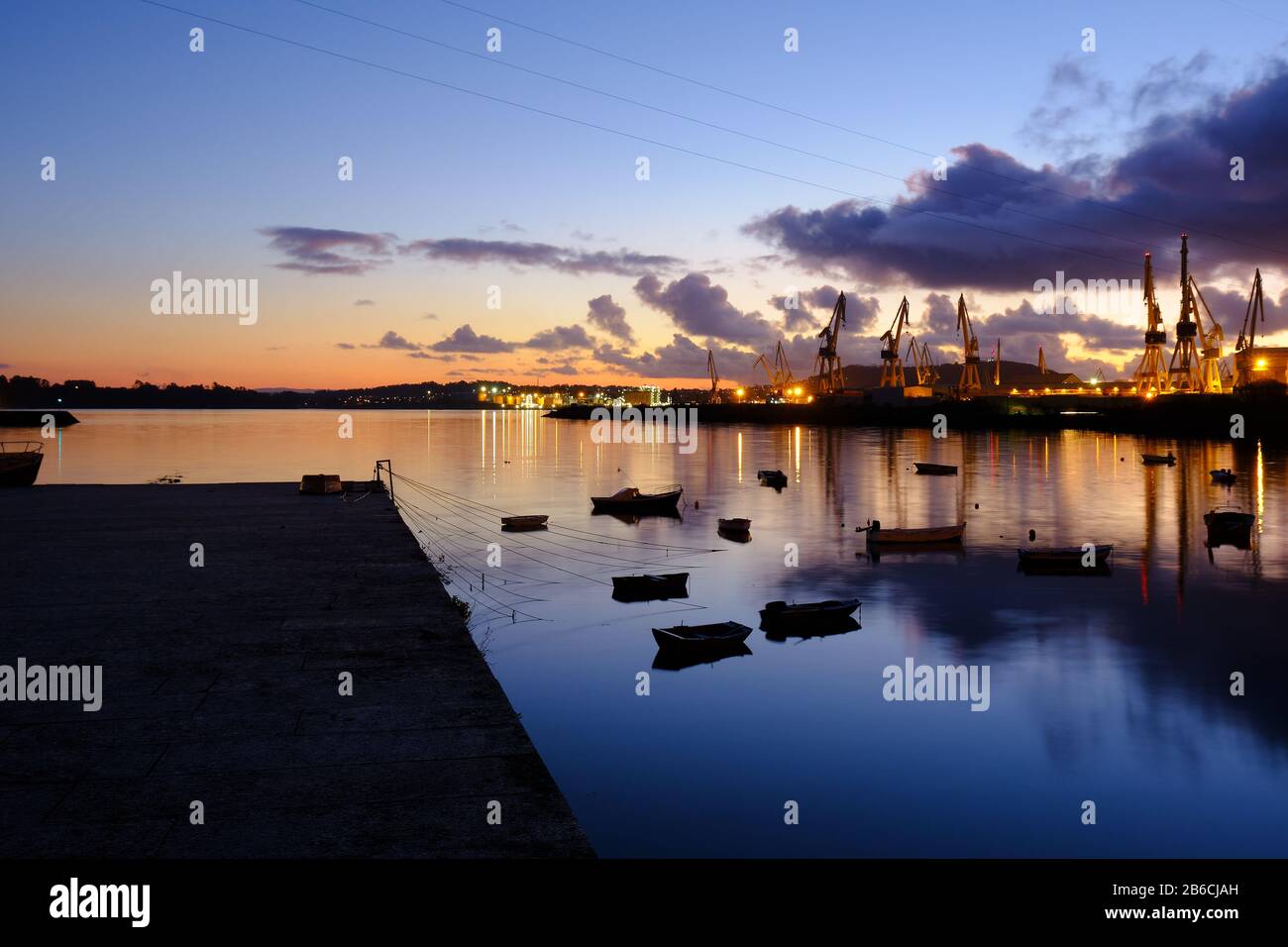 sunset at pier Stock Photo - Alamy