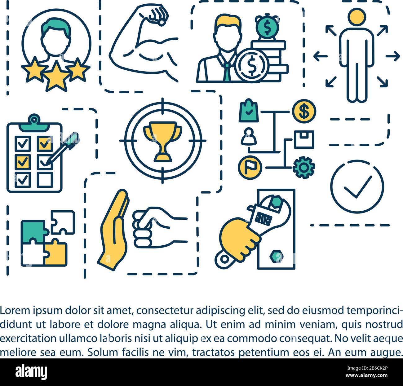 Goals setting concept icon with text. Personal achievements ...