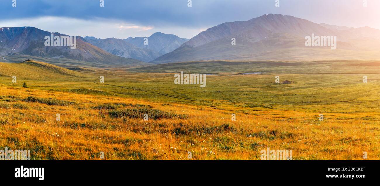 alpine plateau at sunset Stock Photo - Alamy