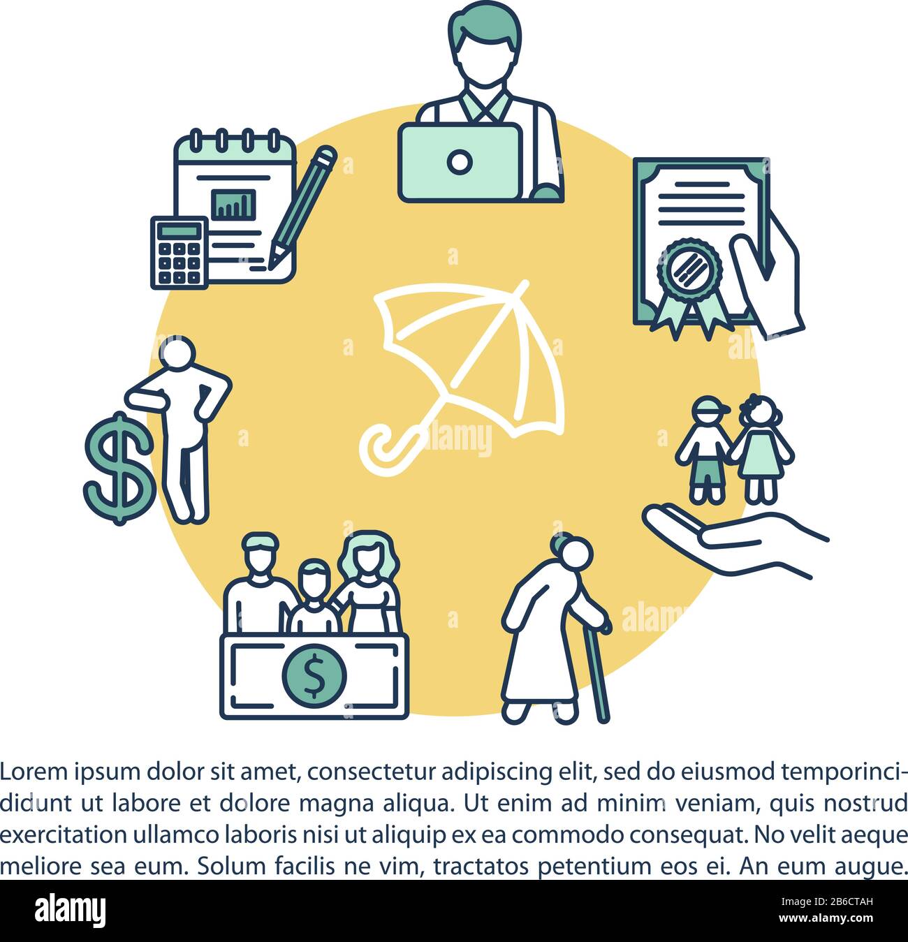 General insurance concept icon with text. Policy plan. Life assurance ...
